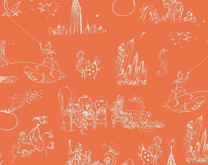 James and the Giant Peach Toile Orange Fabric for Riley Blake Designs ...