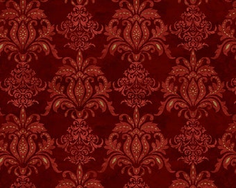 Red Damask Fabric | Etsy