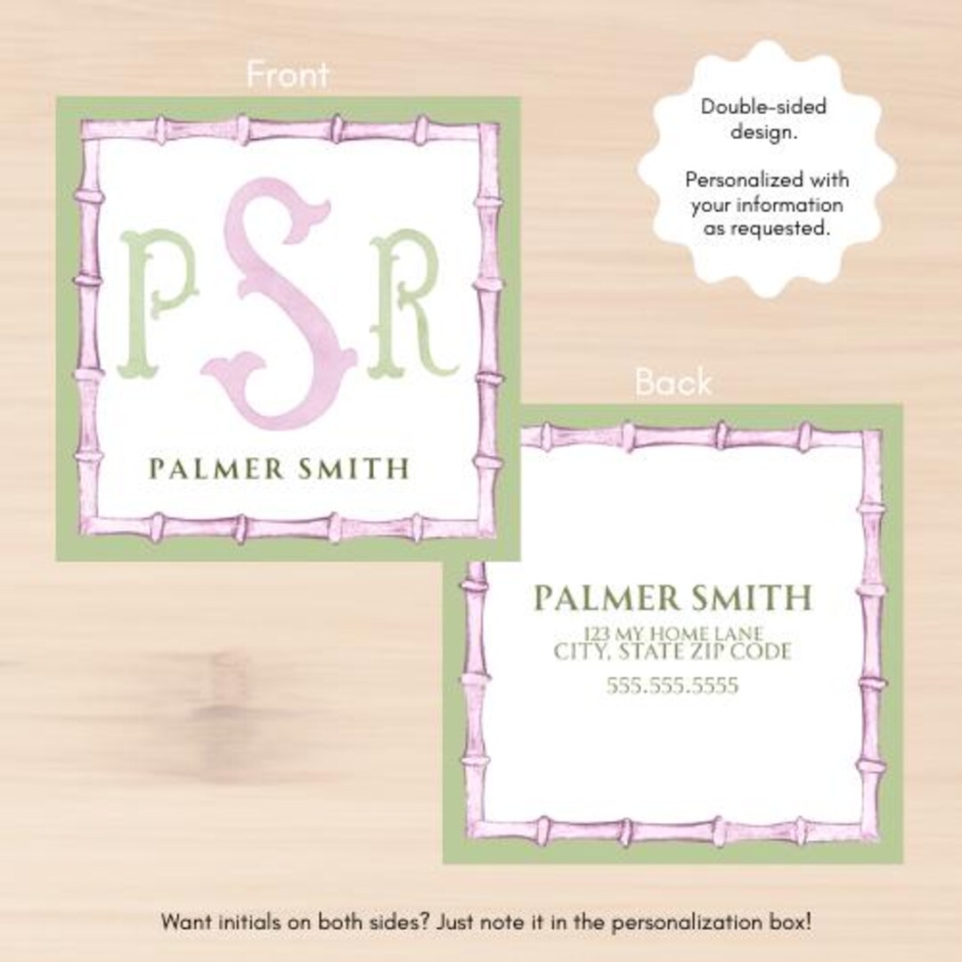 Personalized Preppy Backpack Tag: Double-sided Custom PDF - Etsy
