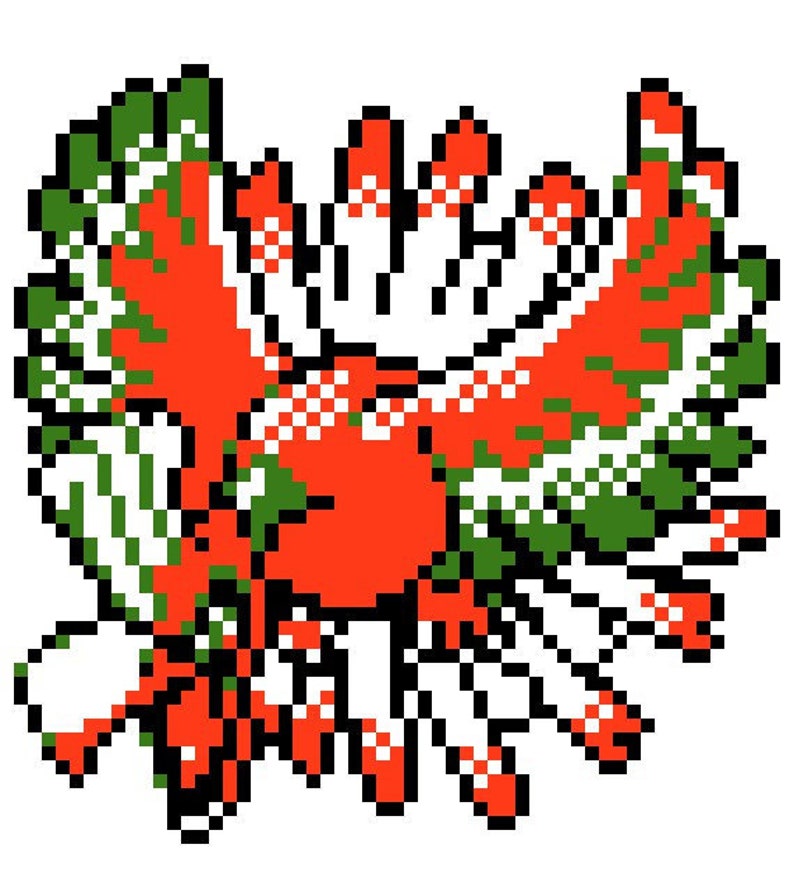 Ho-Oh Hooh Pokemon Gold Silver Sprite Cross Stitch | Etsy