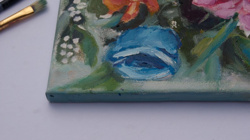 Colorful Bouquet of Flowers/ Abstract Realism/ Original Oil - Etsy