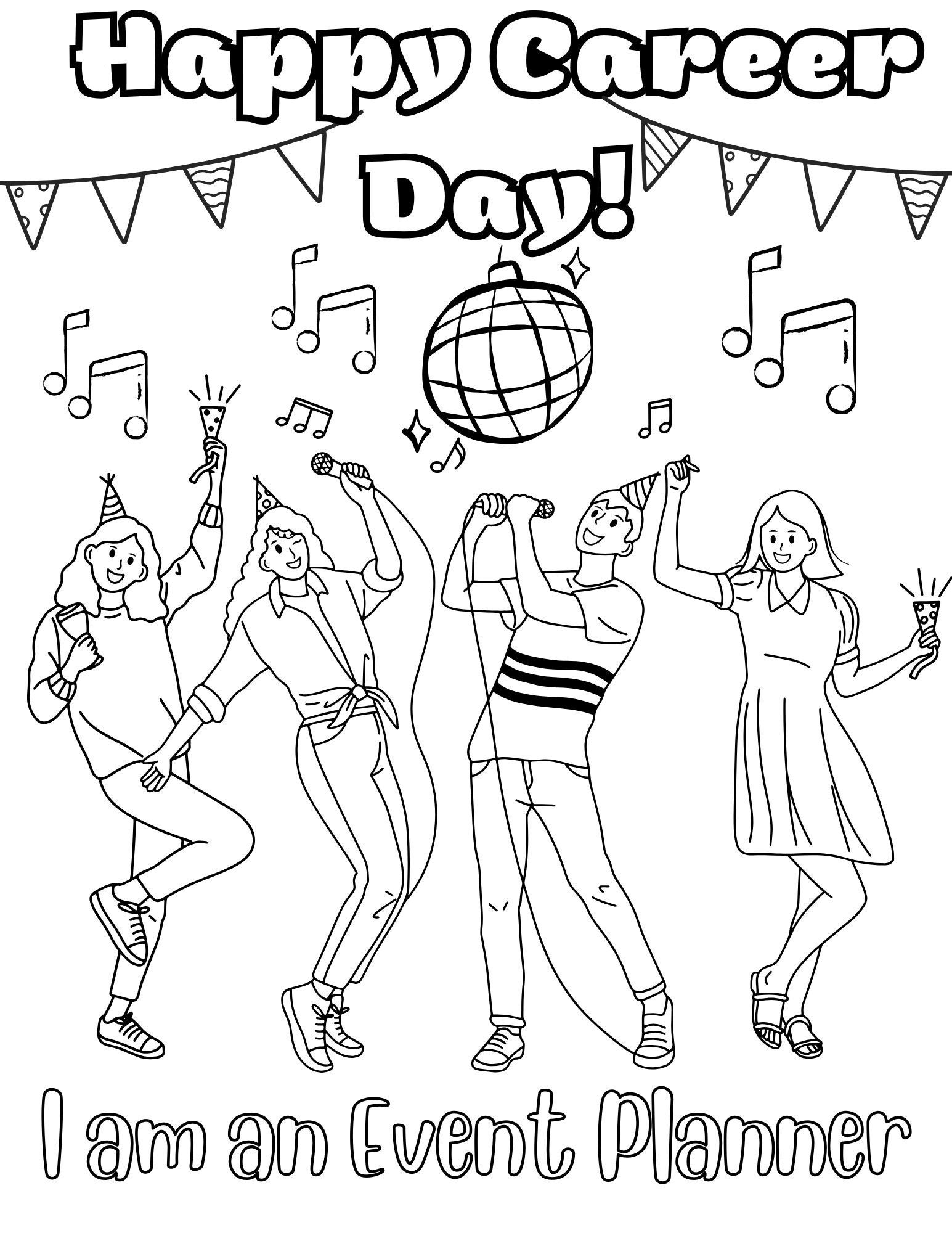 Personalized Career Coloring Sheet Event Planner Print at Home - Etsy