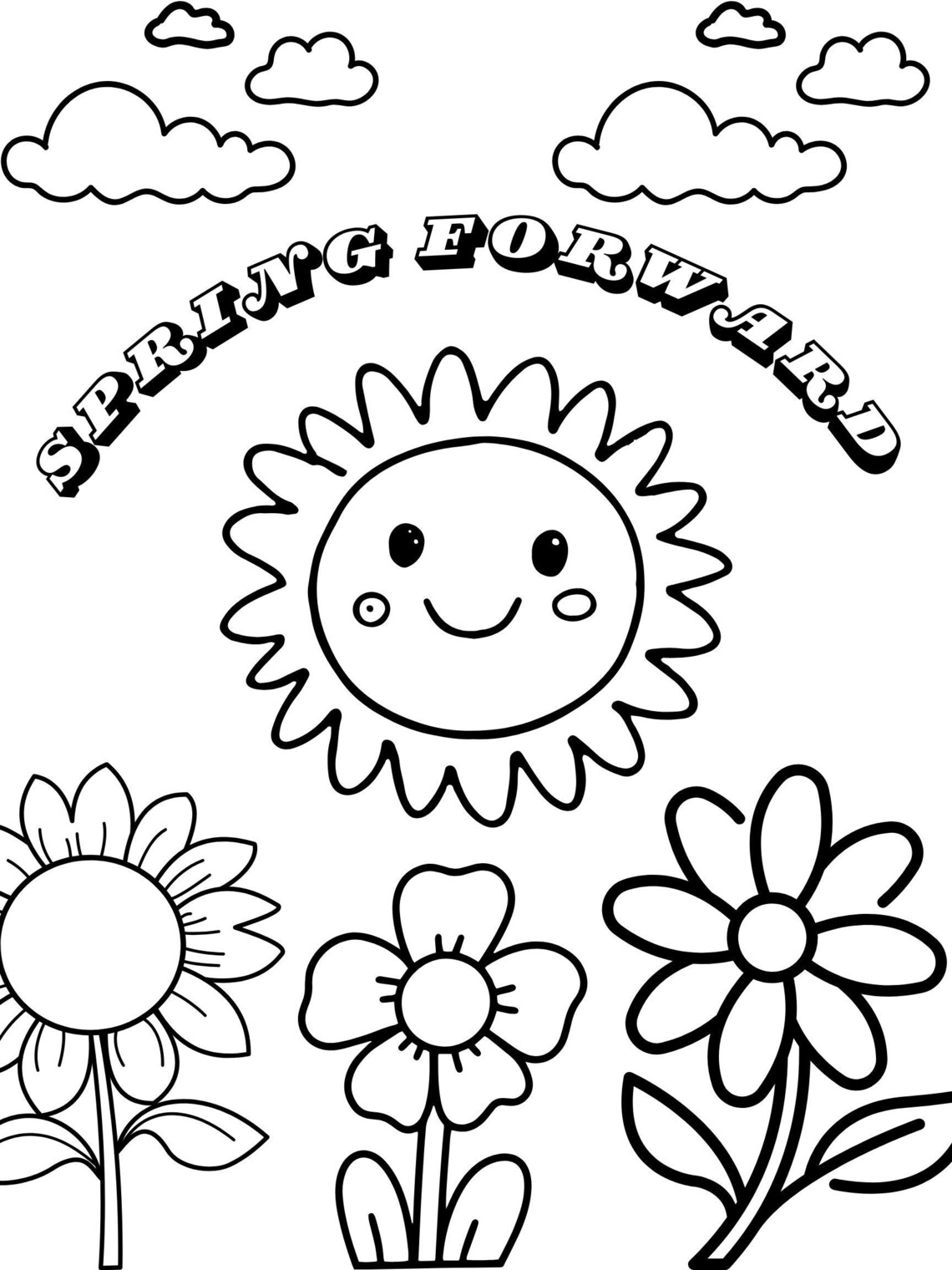 Spring Forward Coloring Sheet | Print at Home - Etsy