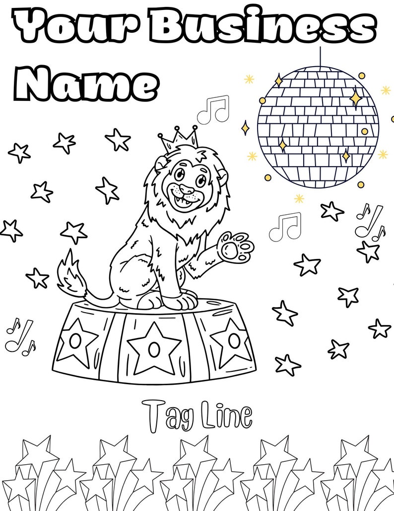 Personalized Dancing Animal Coloring Sheet | Under the Big Top Lion ...