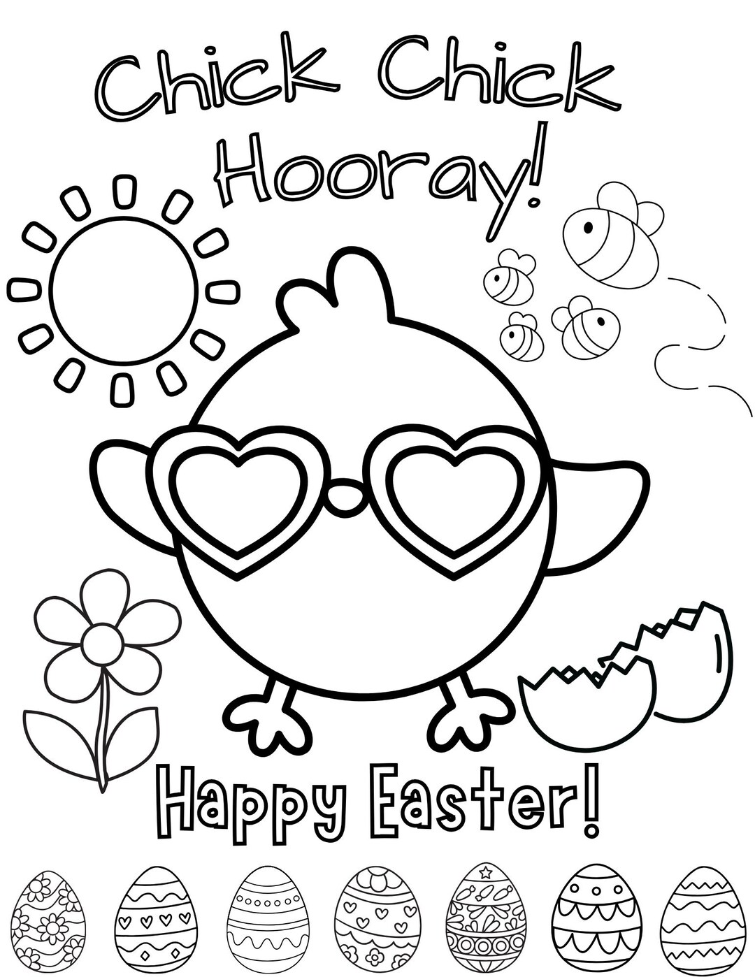 Chick, Chick Hooray! Easter Coloring Sheet | Print at Home - Etsy
