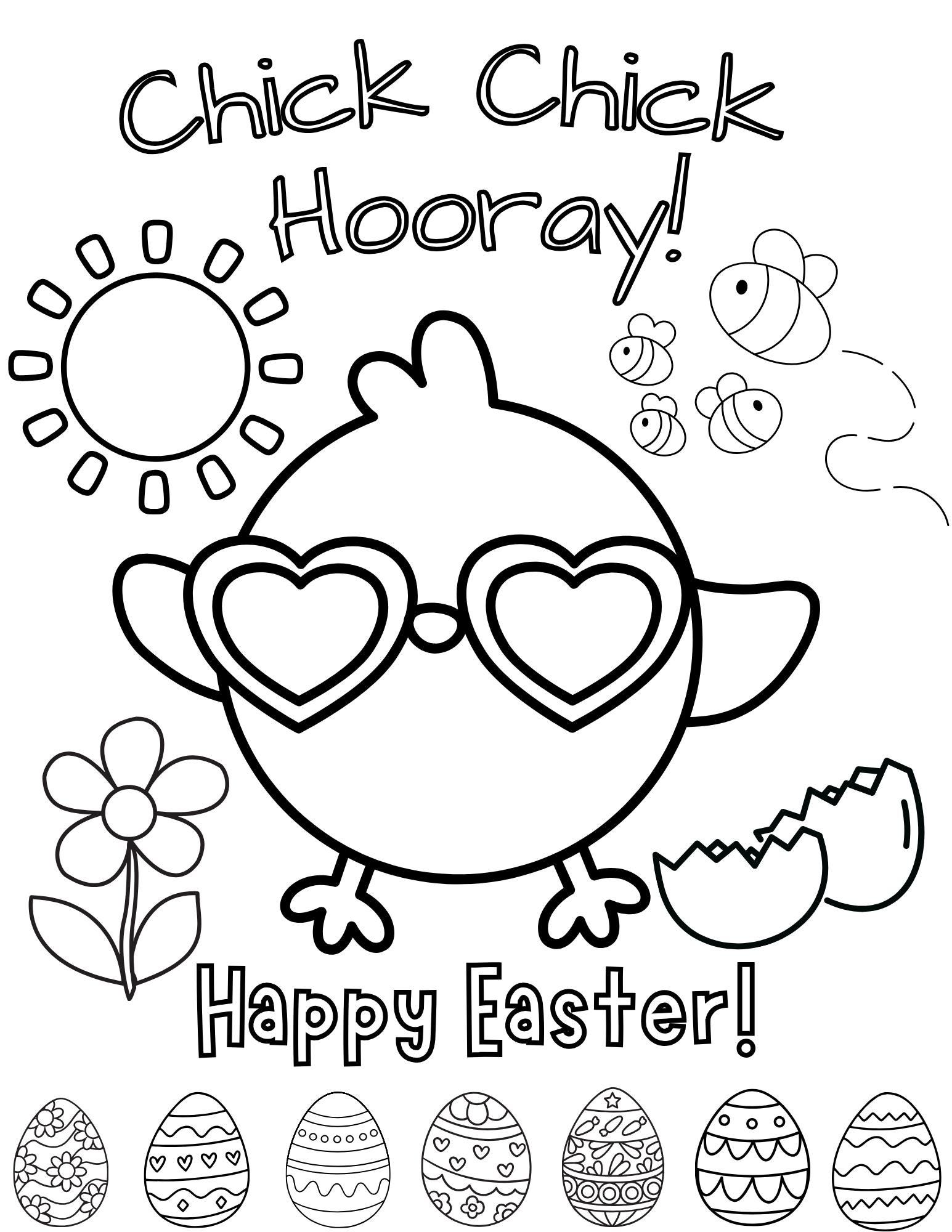 Chick, Chick Hooray! Easter Coloring Sheet | Print at Home - Etsy