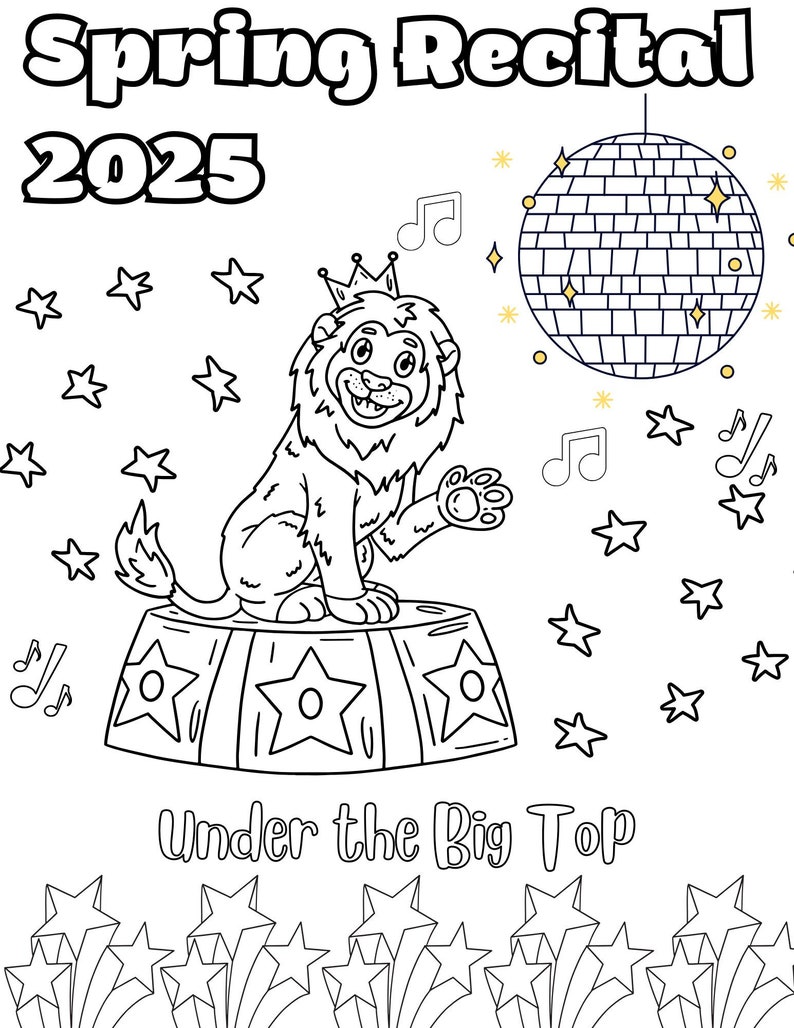Personalized Dancing Animal Coloring Sheet | Under the Big Top Lion ...