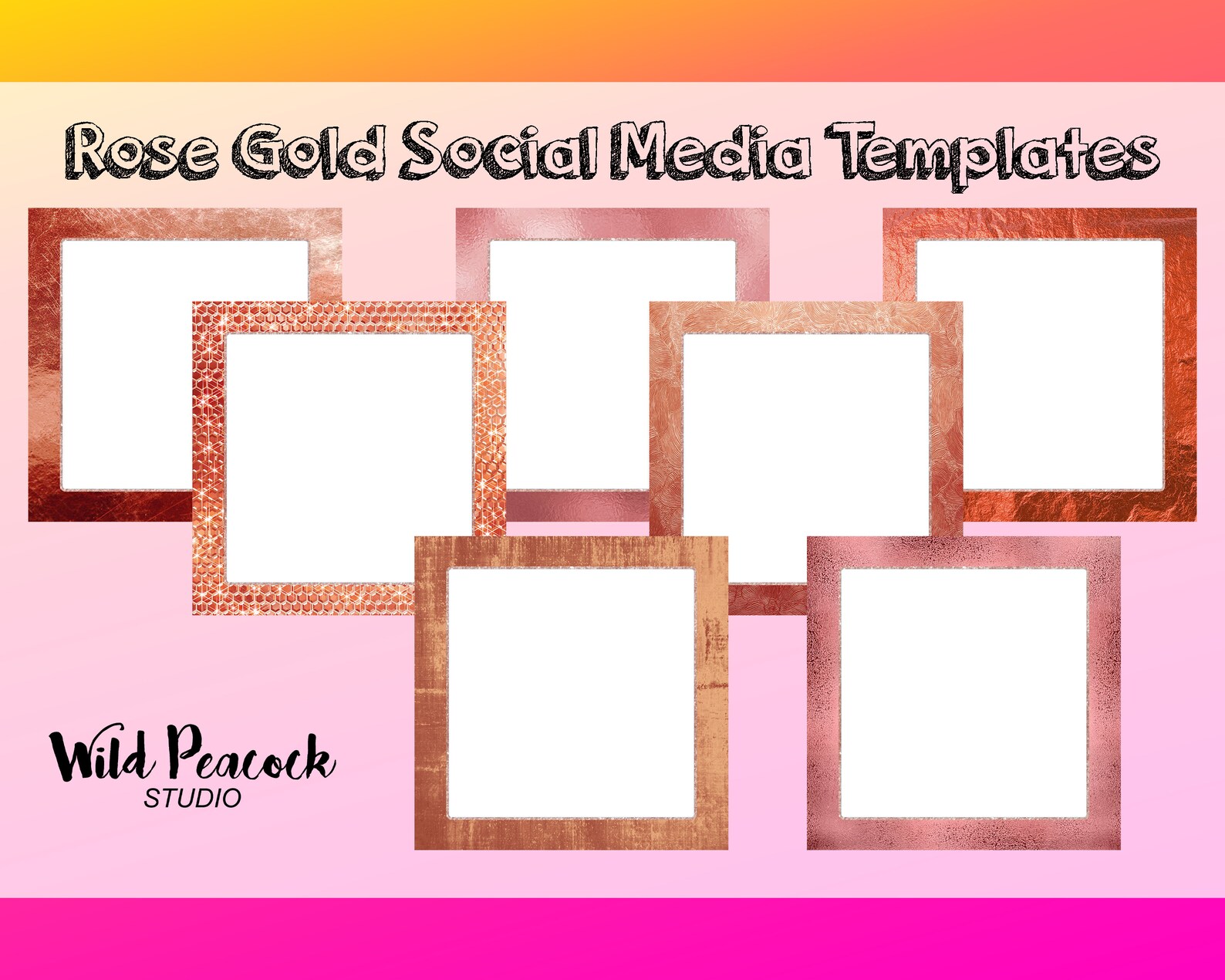 Social Media (SM) Templates Package, 7 Set Bundle for Instagram ...