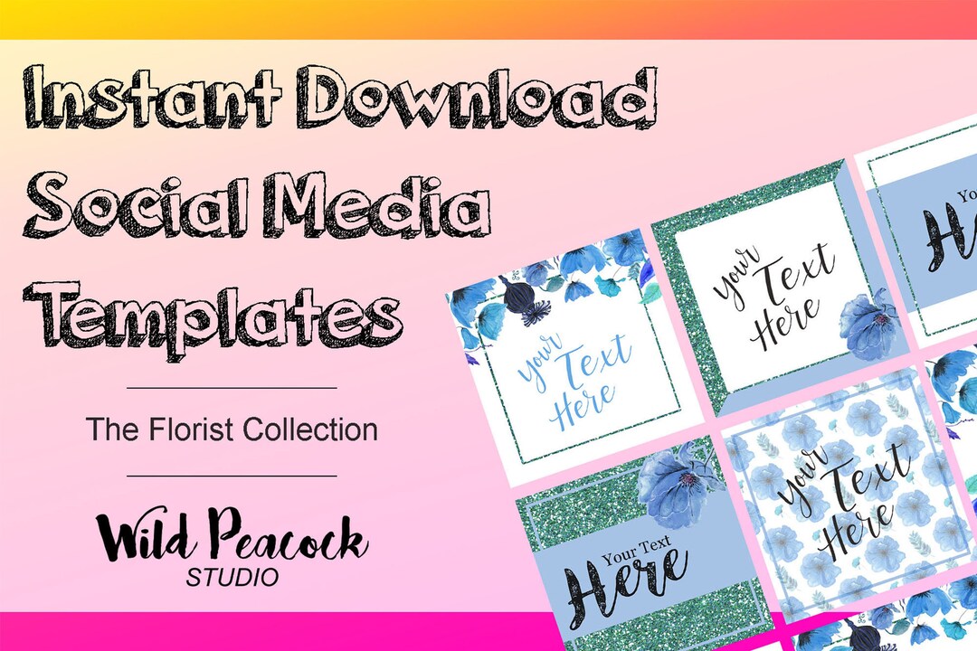 Social Media Templates Package, 7 Set Bundle for Instagram, Facebook ...