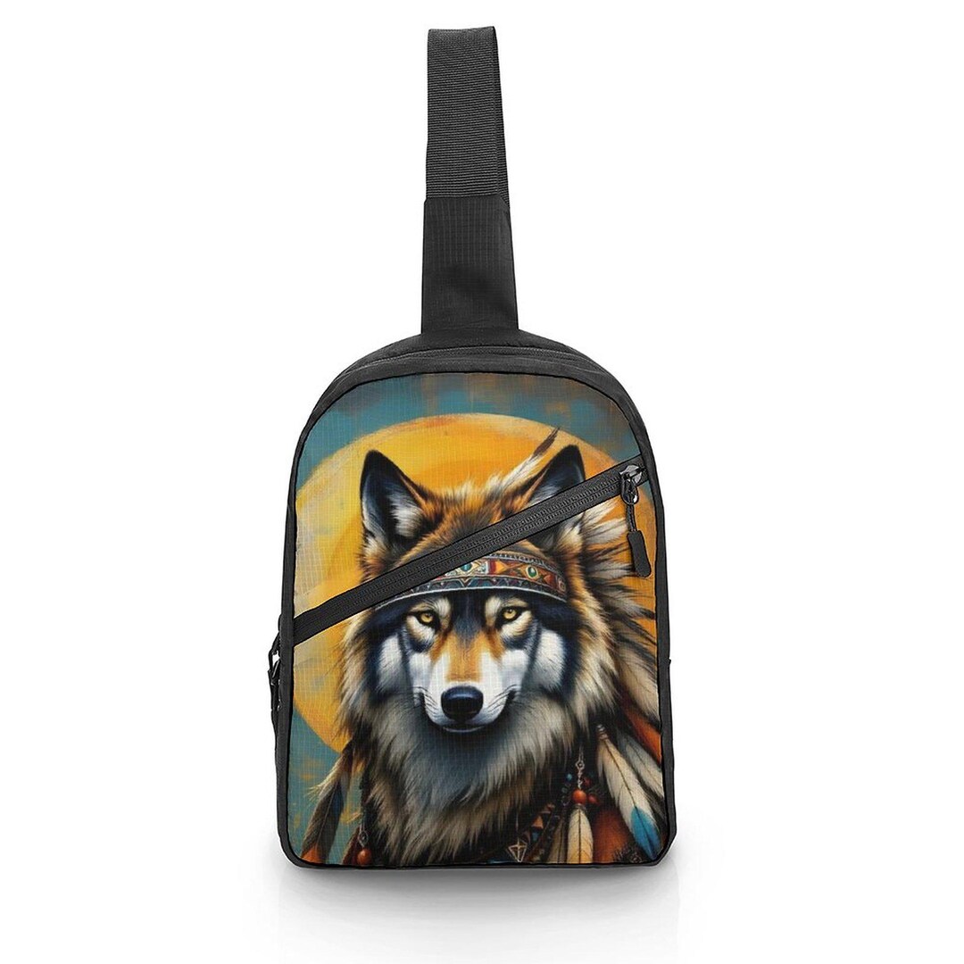 Indigenous First Nations Native Wolf Crossbody Sling Bag for Sale by ...