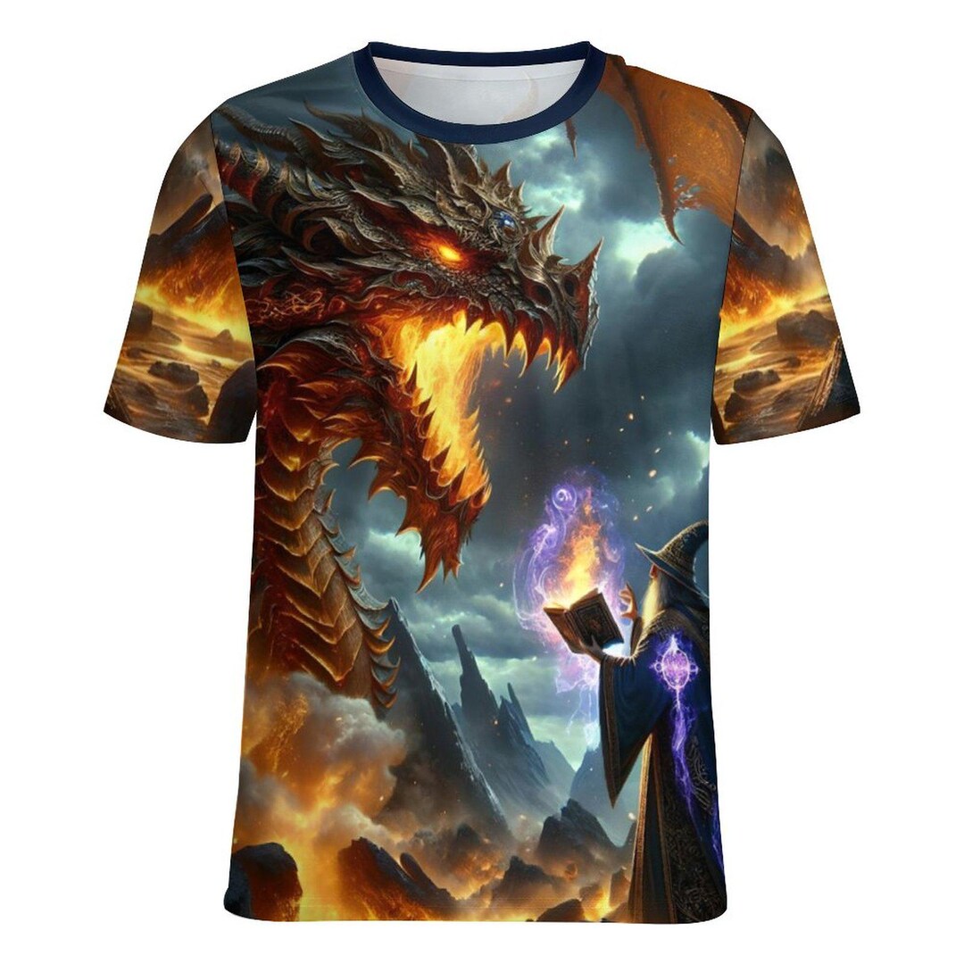 Wizard Vs Dragon T-shirt for Sale by Swaggy Shirts on Etsy, Fantasy ...