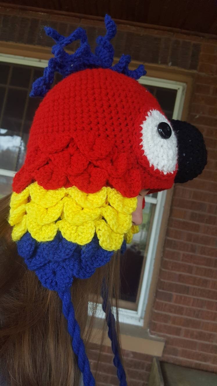 Handmade Crochet Parrot Hat - Etsy