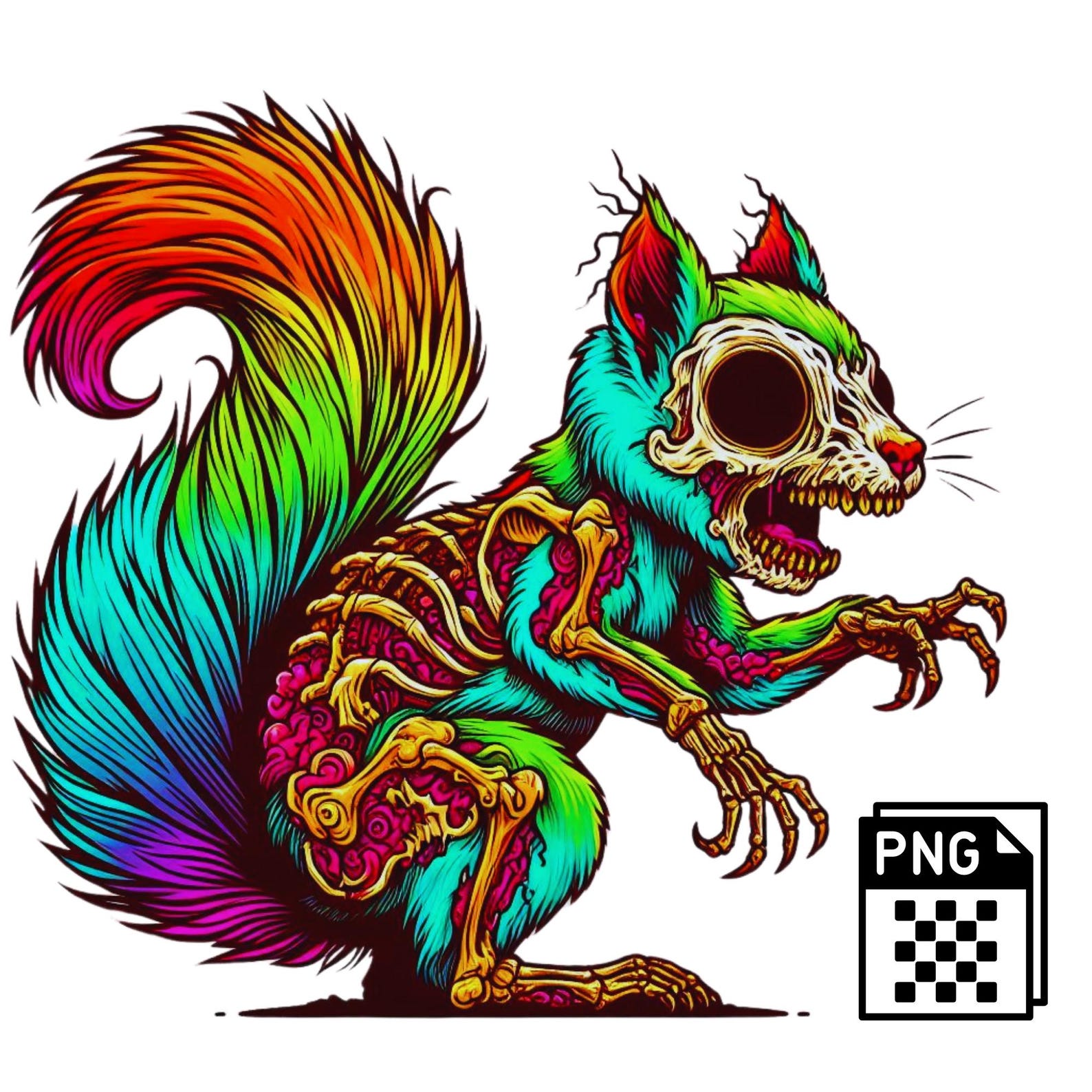 Zombie Squirrel PNG Clip Art Scrapbooking DIY Crafts - Etsy