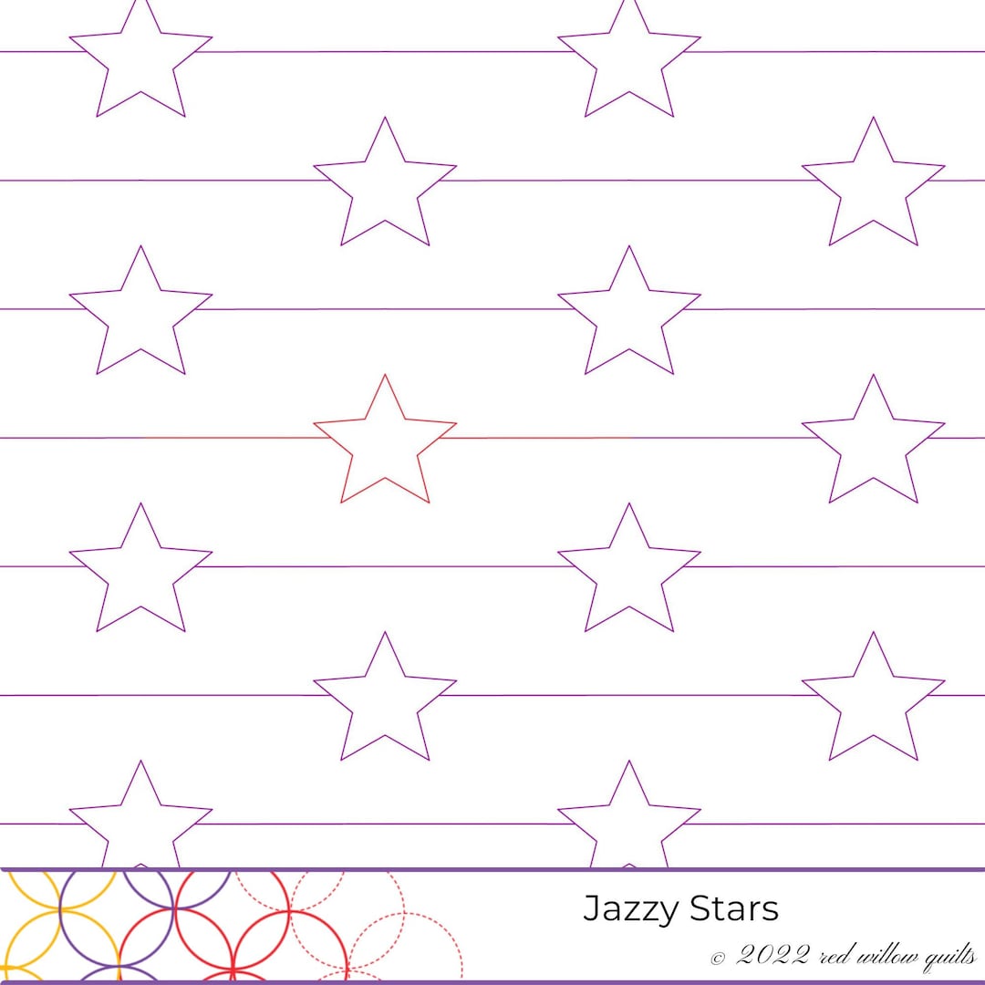 JAZZY STARS - Digital Quilting Design for Longarm Quilting (statler ...