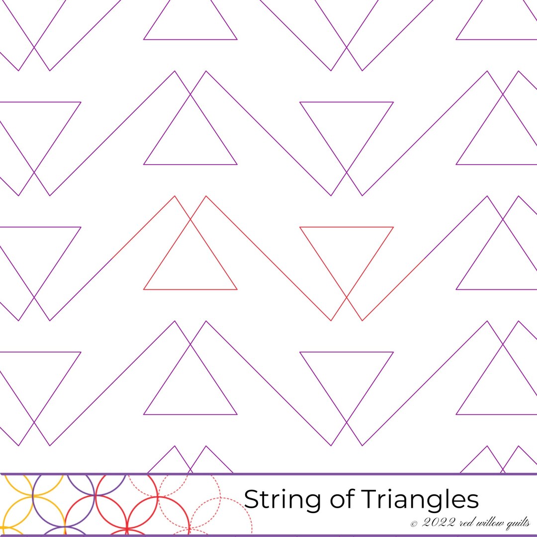 STRING of TRIANGLES Pantograph - Digital Quilting Design for Longarm ...