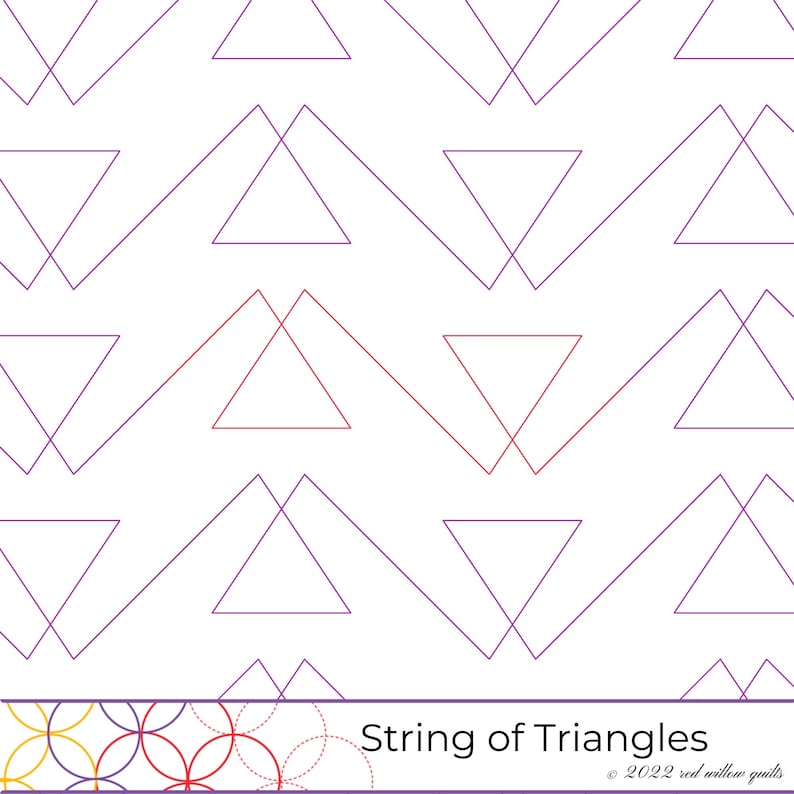 STRING of TRIANGLES Pantograph Digital Quilting Design for - Etsy