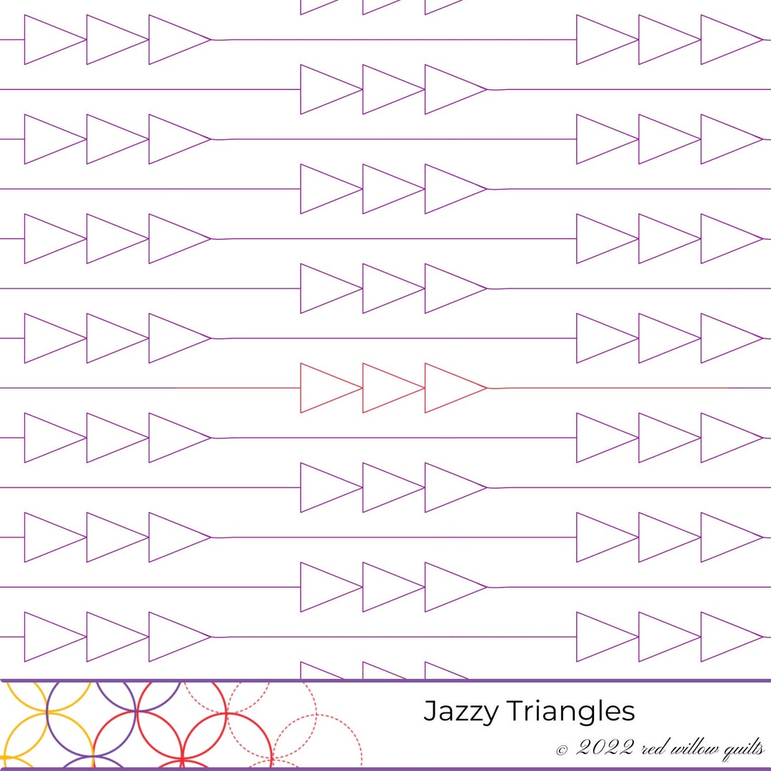 Jazzy Triangles - Digital Quilting Design for Longarm Quilting (statler, Handiquilter, Innova ...