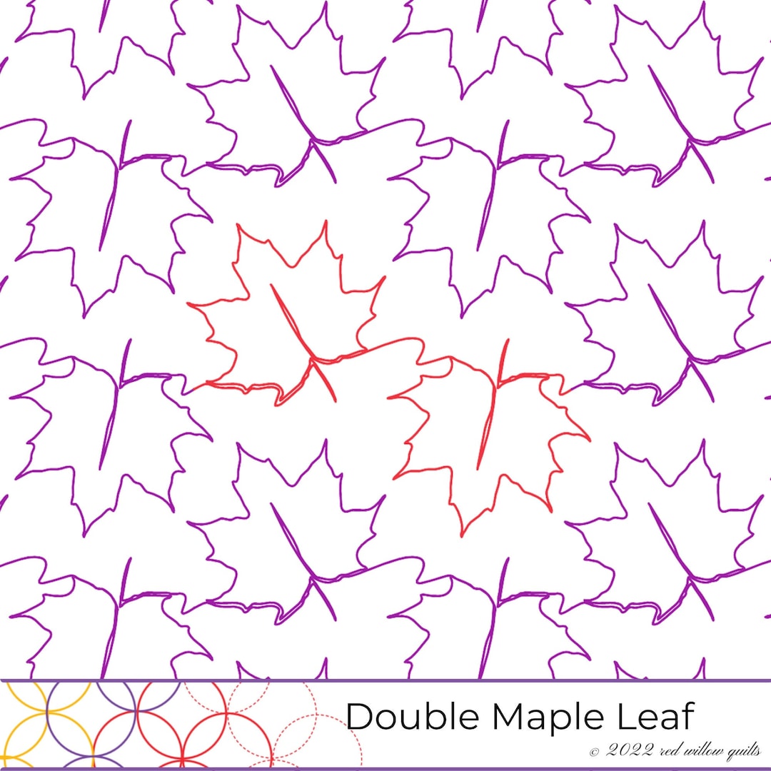 Double MAPLE LEAF - Digital Quilting Design for Longarm Quilting ...