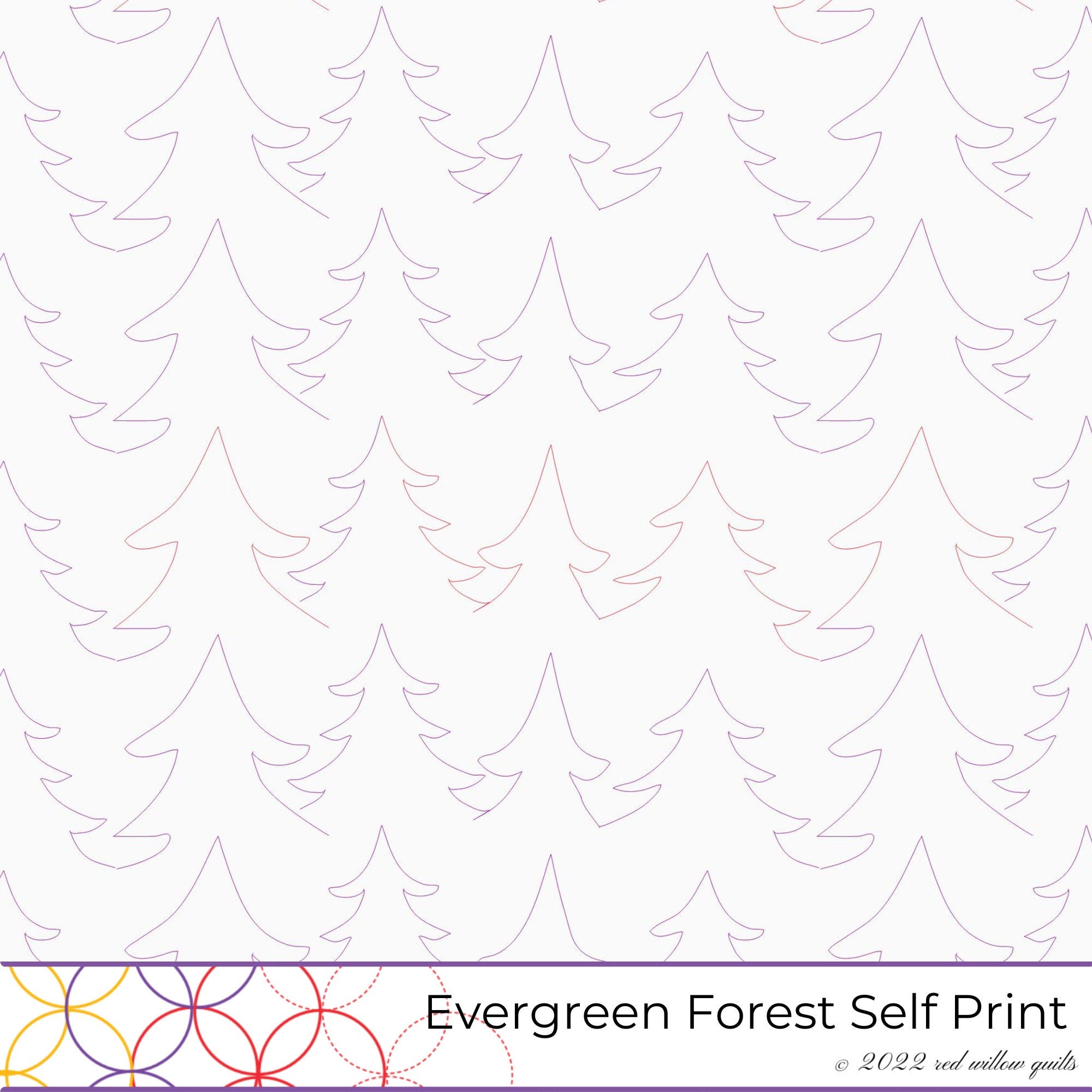 SELF PRINT - Evergreen Forest Pantograph — red willow quilts