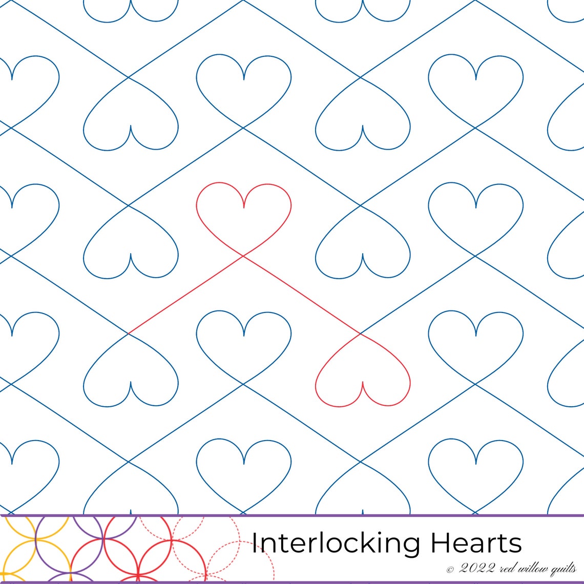 INTERLOCKING HEARTS Digital Pantograph for Longarm Quilting - Etsy