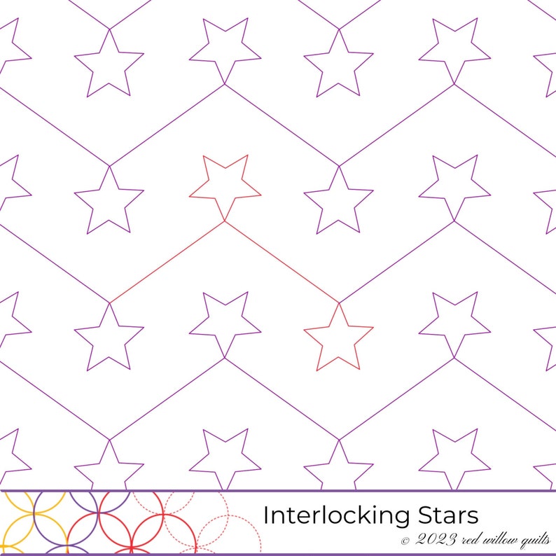 INTERLOCKING STARS With 2 Options Digital Quilting Design for Longarm ...