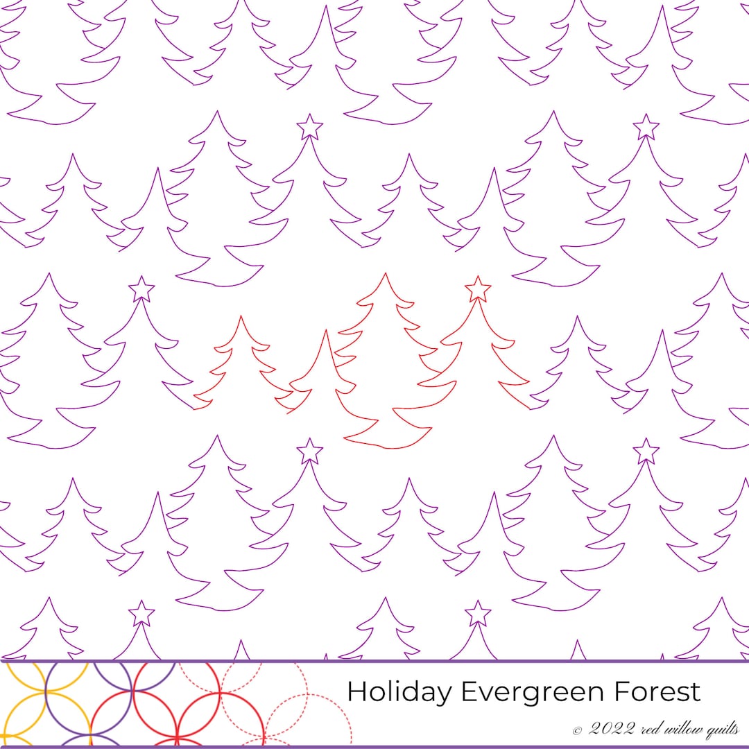 Holiday Evergreen Forest - Digital Quilting Design for Longarm Quilting ...