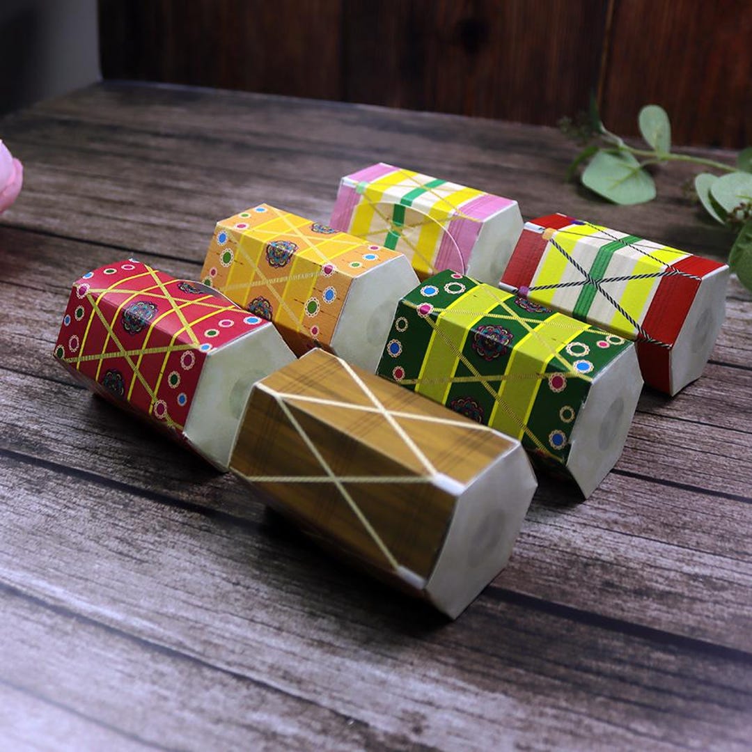 Colourful Dhol Shaped Favours Traditional Indian Drum Gift Box ...