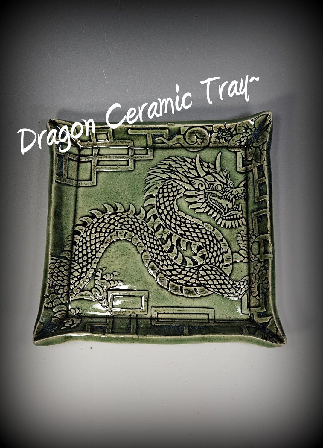 Chinese Dragon-ceramic Tray-dragon-trinkets - Etsy