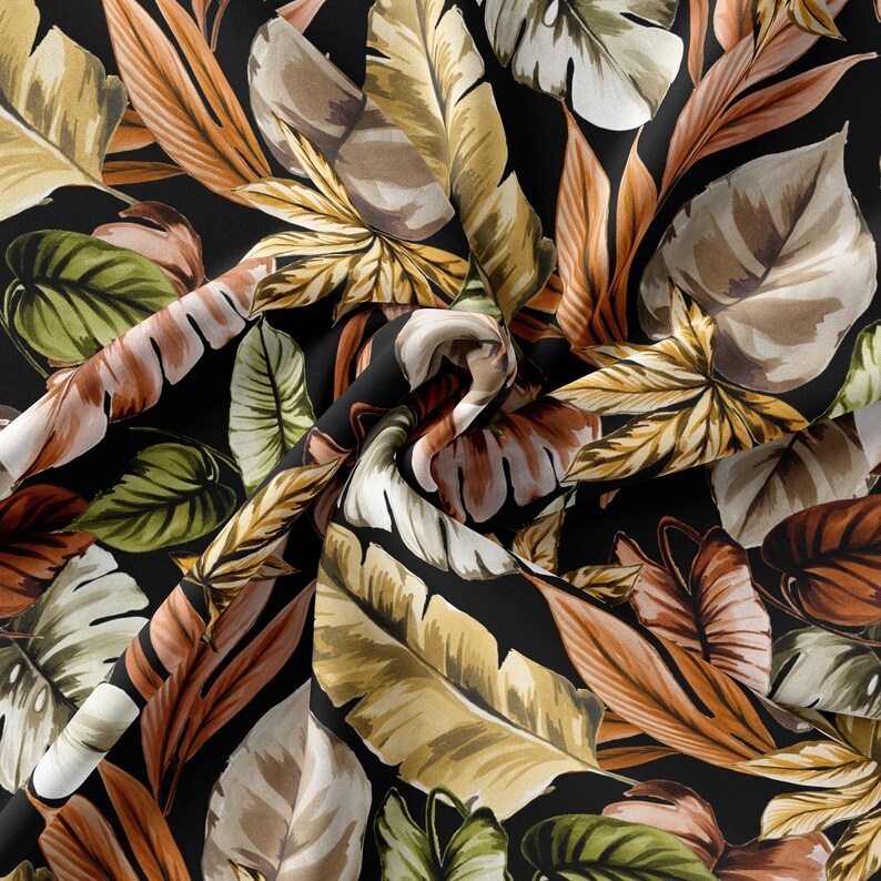 Block Print Fabric/handcrafted Botanical Fabric: Watercolor Floral ...