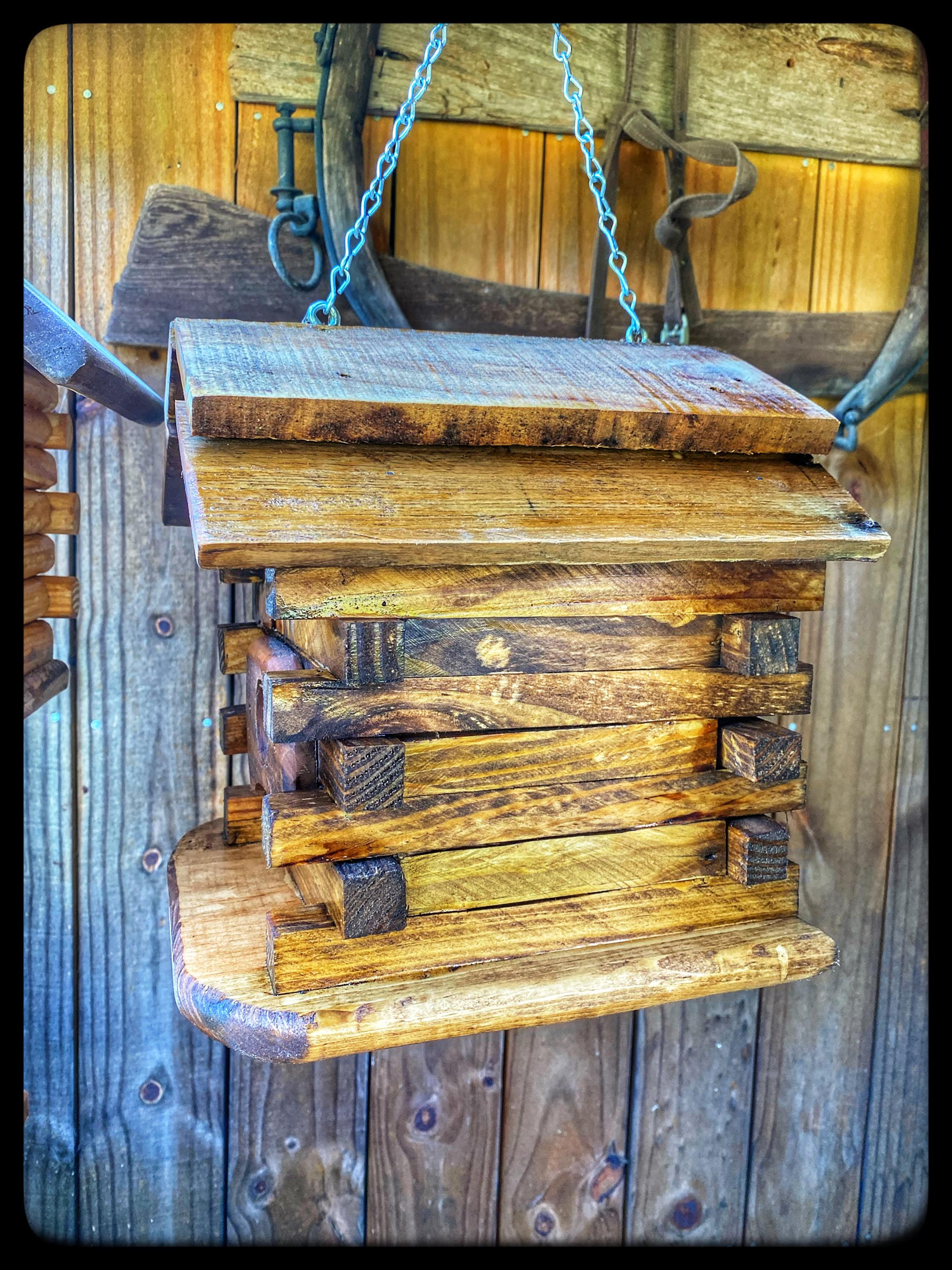 A004 - Log Cabin Bird House - Hang or Mount - Etsy