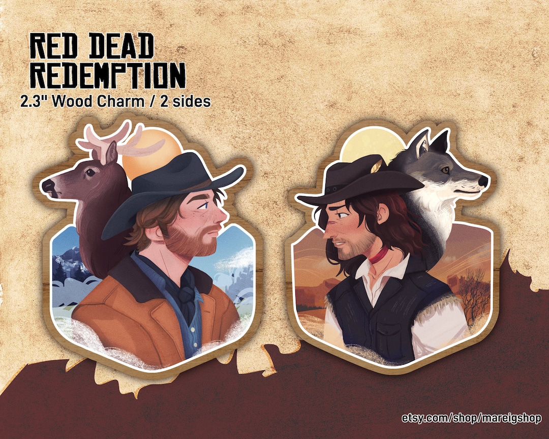 Preorder: Arthur and John Portrait / RDR2/ Wood Charm - Etsy