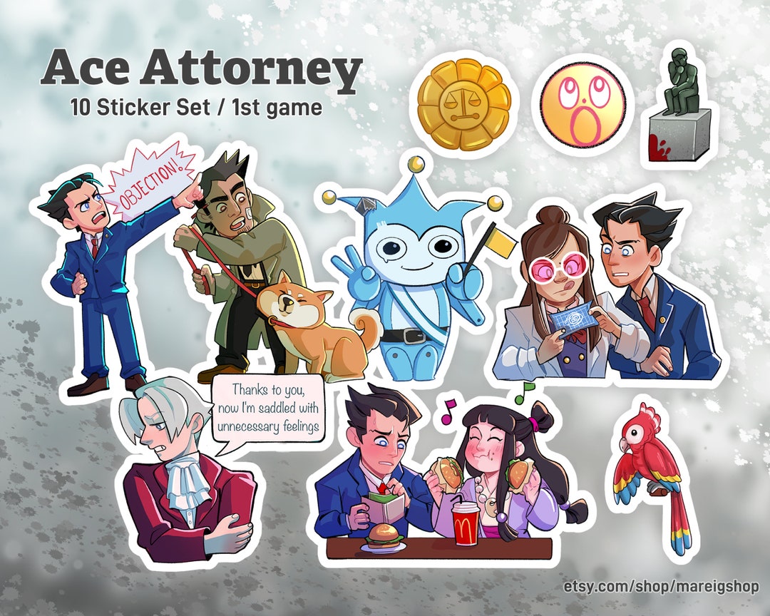ACE ATTORNEY Sticker Set - Etsy