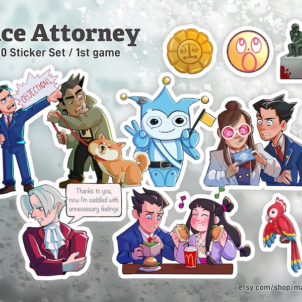 Ace Attorney Stickers - Etsy