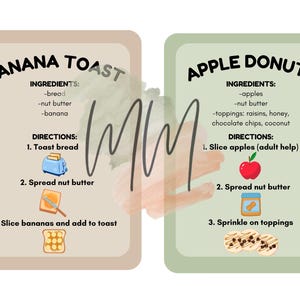 Kids Recipe Cards | Printable Snack Recipes for Kids | Montessori ...