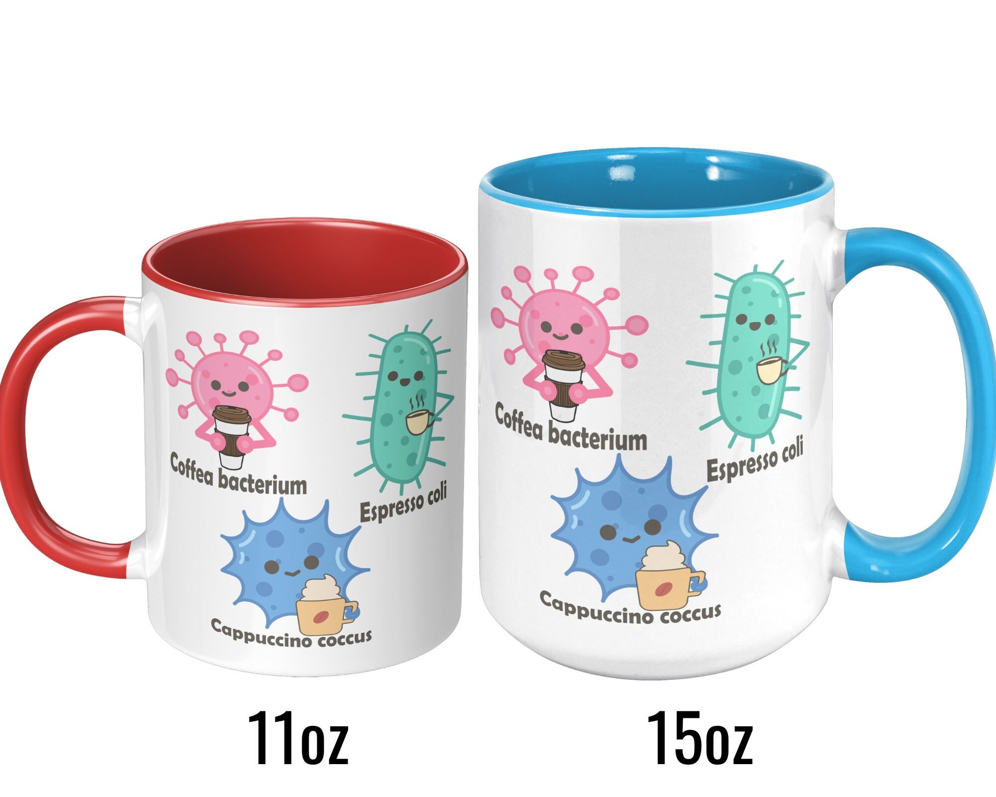 Coffee Bacteria Mug - Funny Science Gift for Biologist, Lab Technician ...