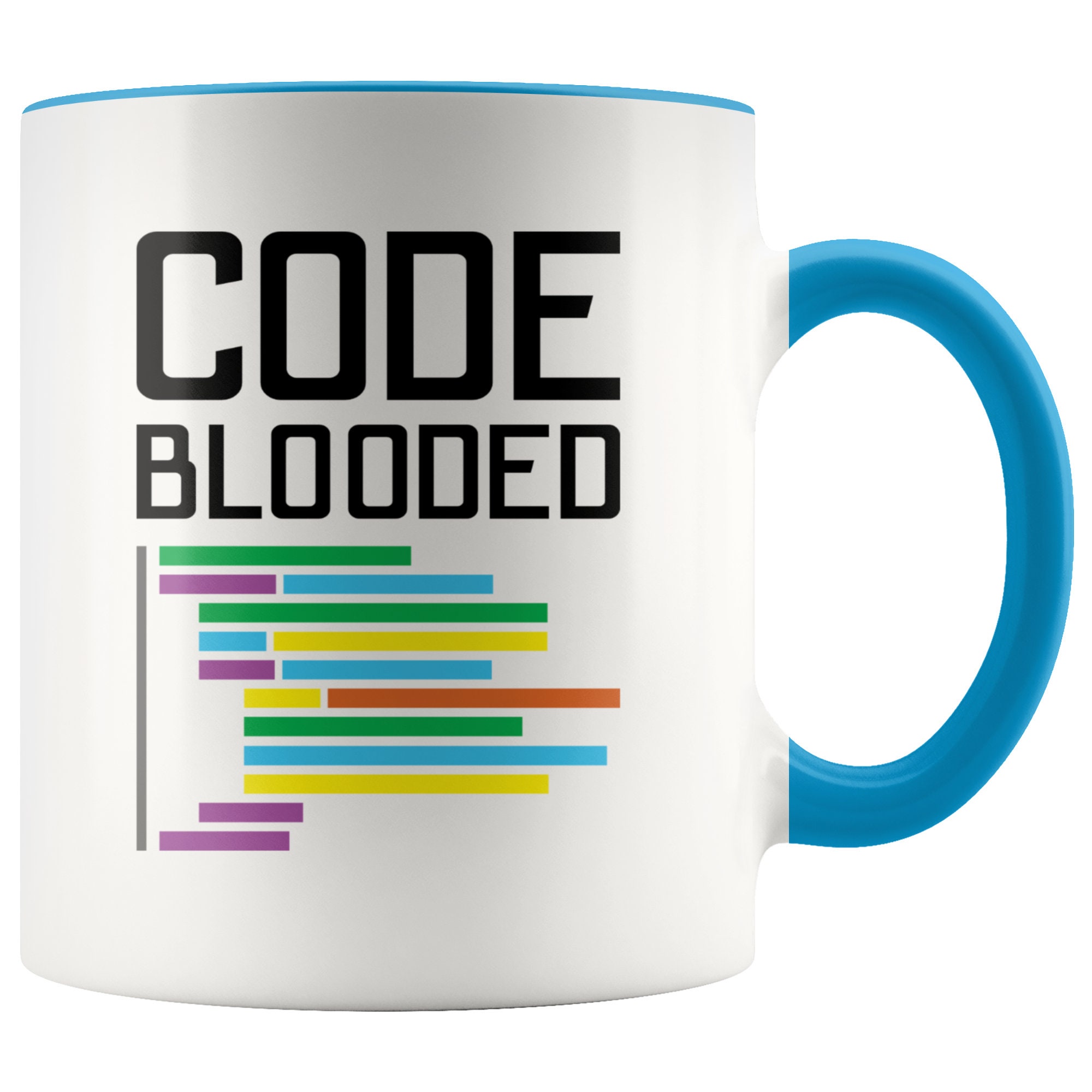 Gift for Programmer: Code Blooded Accent Mug With Computer - Etsy