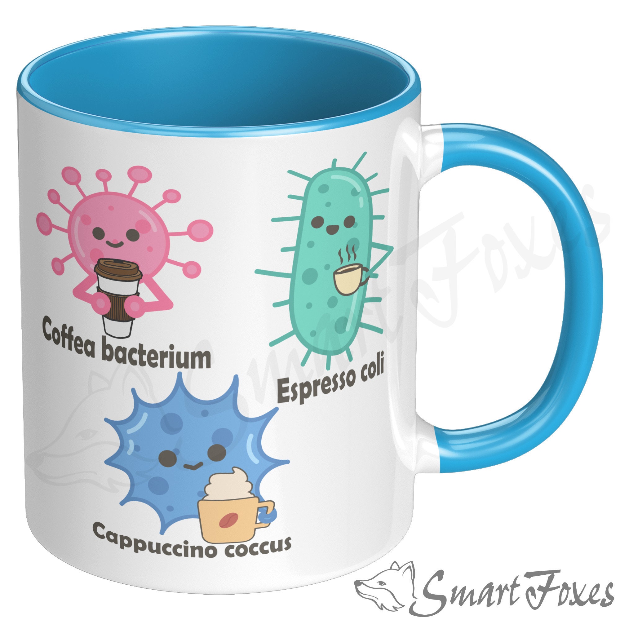 Coffee Bacteria Mug Funny Science Gift for Biologist, Lab Technician ...