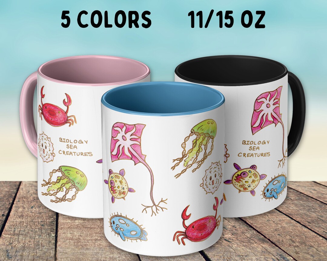 Sea Creatures Mug for Ocean Lovers, Marine Biology Students and ...
