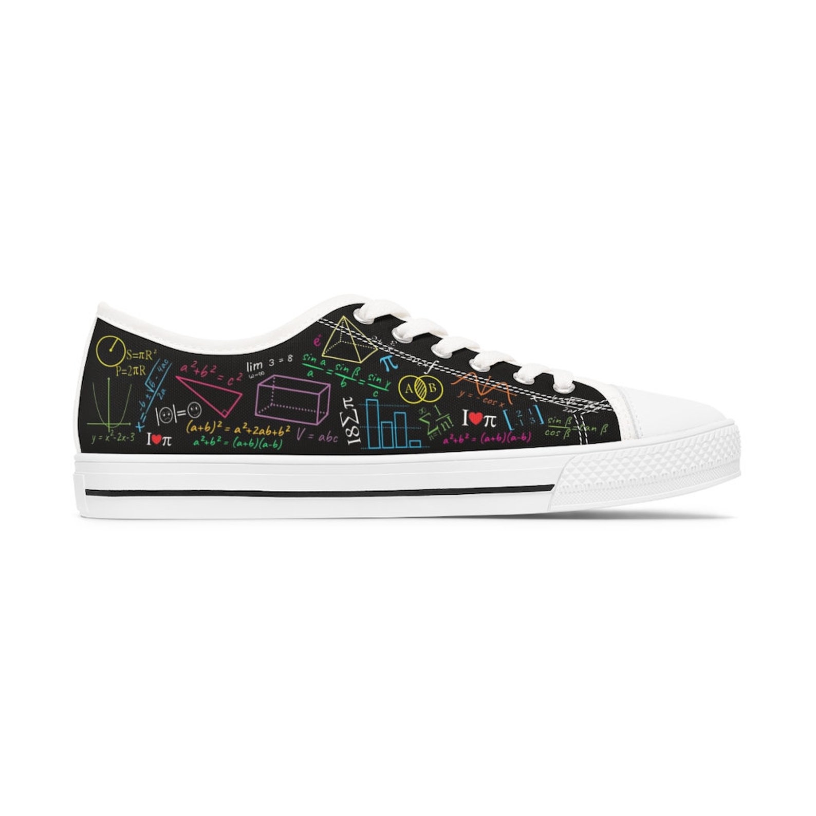 Math Shoes: Mathematics Low Top Sneakers for Math Teachers and - Etsy