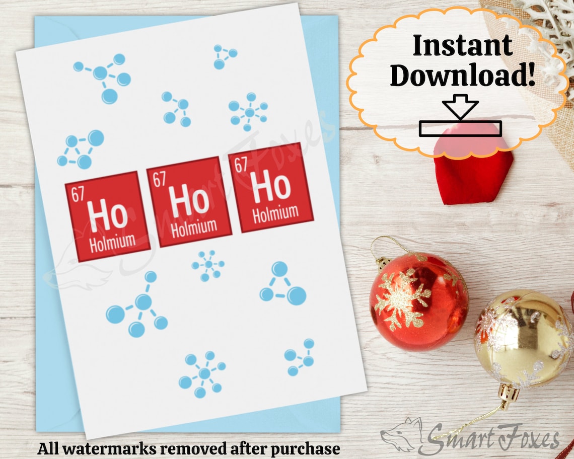 Printable Christmas Instant Download Card for Science and - Etsy