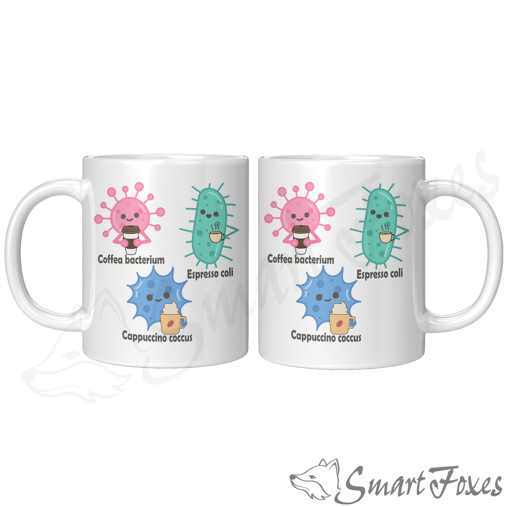 Coffee Bacteria Mug Funny Science Gift for Biologist, Lab Technician ...