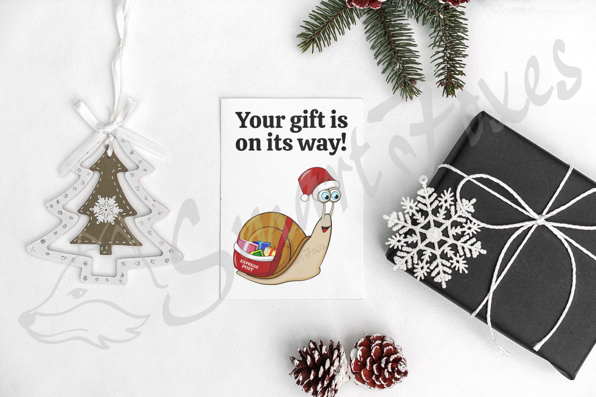 Printable Christmas Instant Download Card for Late Arriving Gifts: JPEG ...