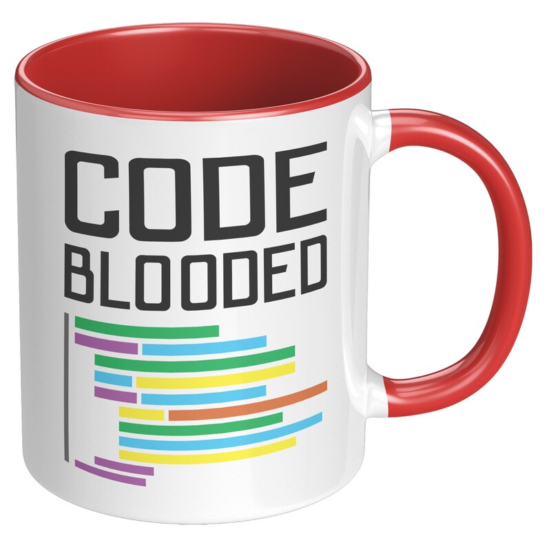 Gift for Programmer: Code Blooded Accent Mug With Computer Code. Great ...