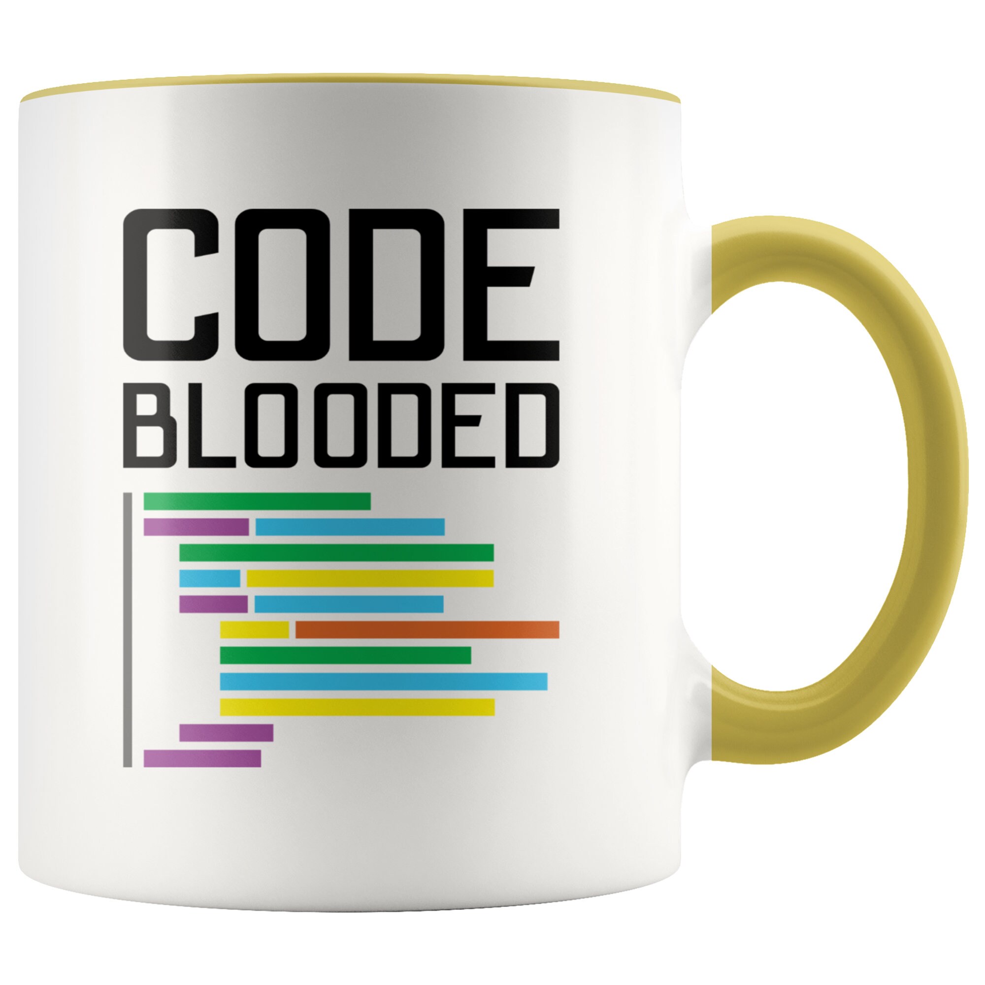 Gift for Programmer: Code Blooded Accent Mug With Computer - Etsy
