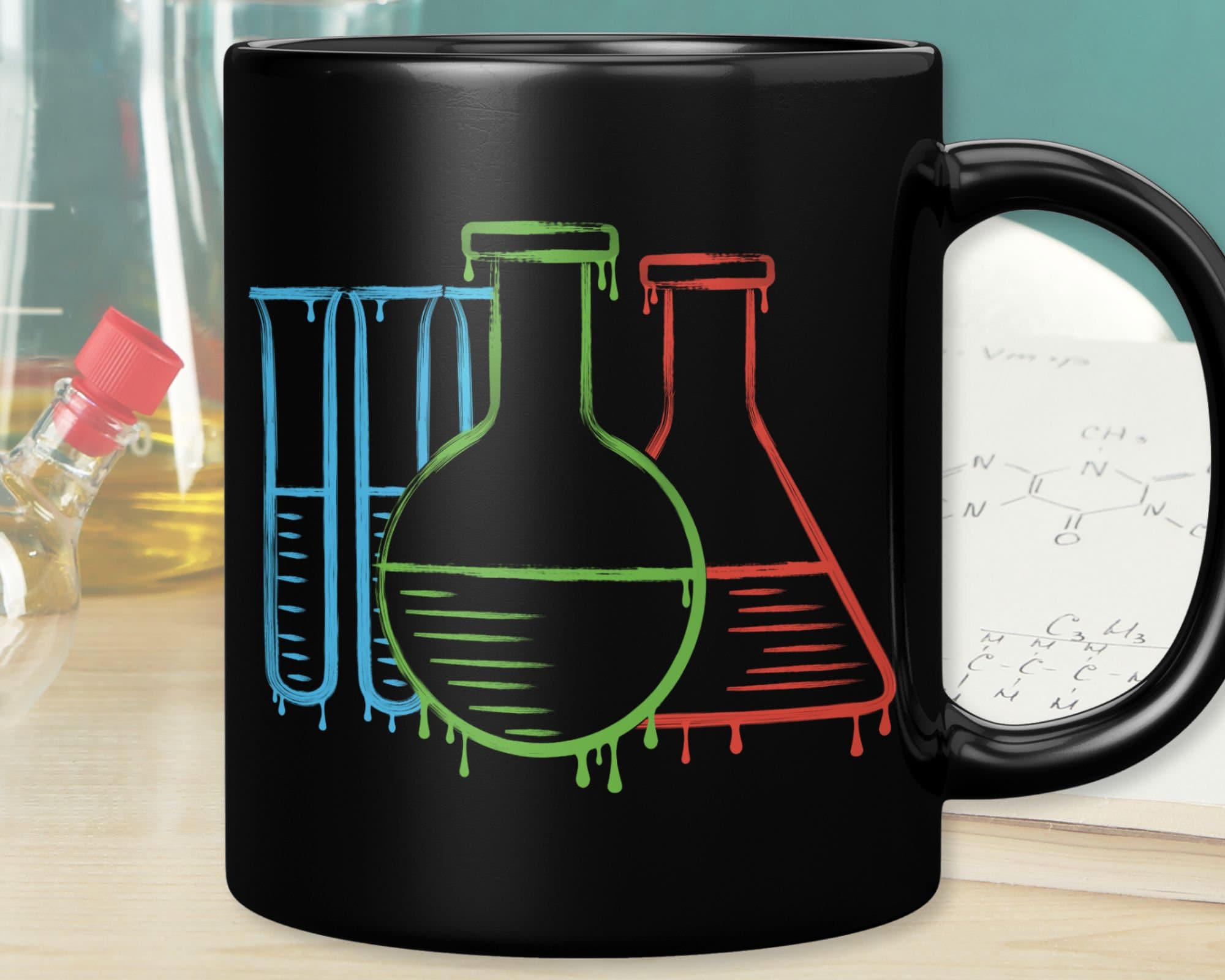 Chemistry Mug for Teacher or Professor. Cool Nerdy Gift With Chemical ...