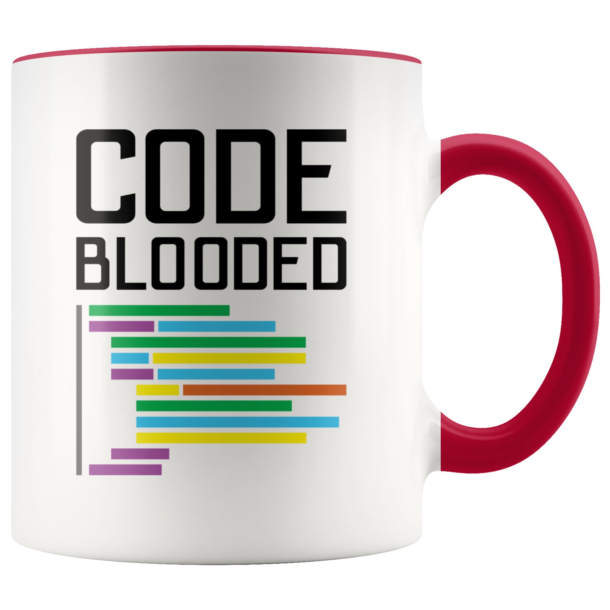 Gift for Programmer: Code Blooded Accent Mug With Computer - Etsy
