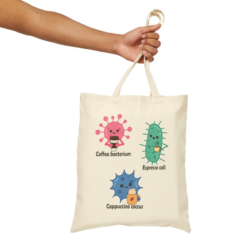 Coffee Bacteria Tote Bag - Funny Microbiology Science Gift for ...