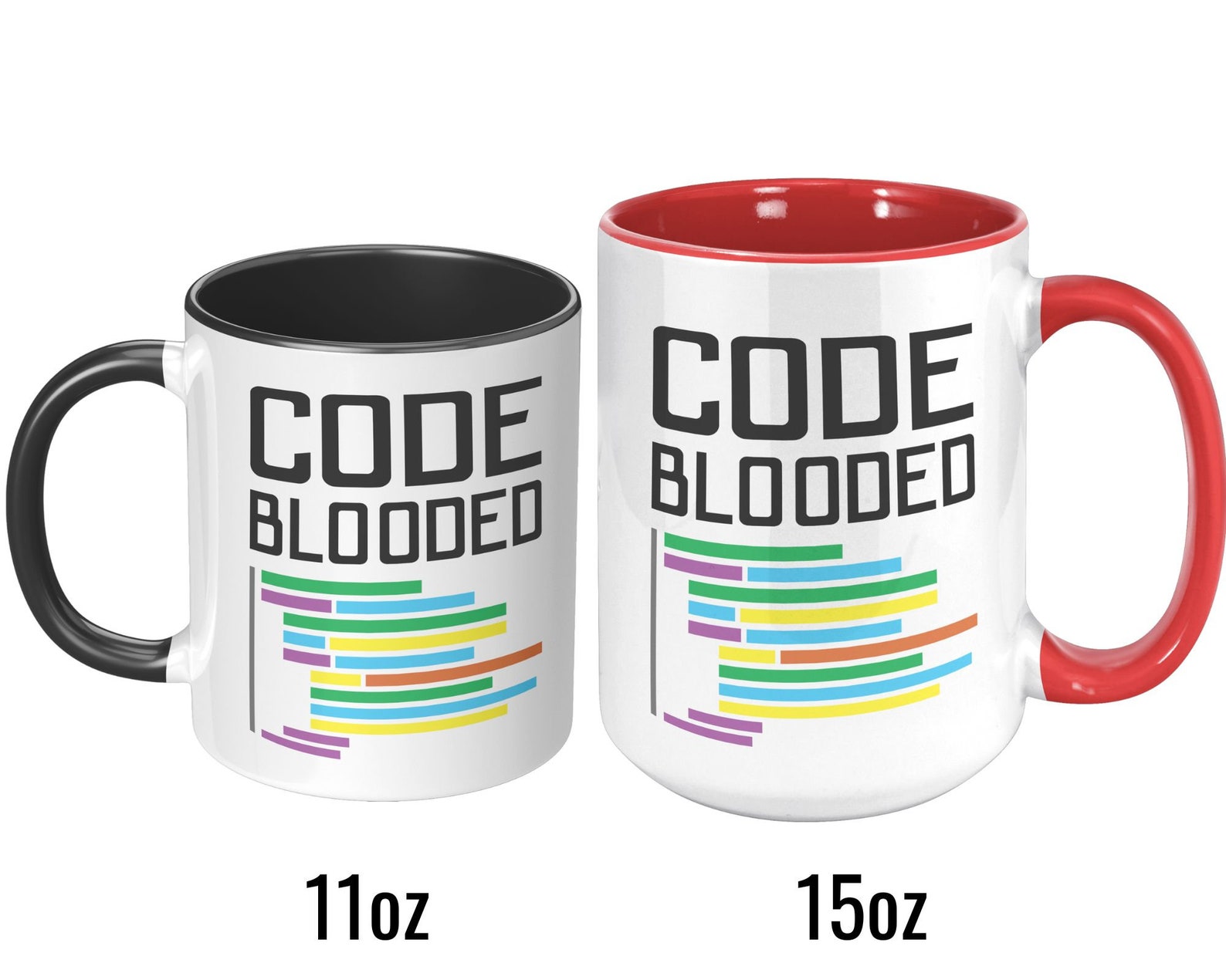 Gift for Programmer: Code Blooded Accent Mug With Computer Code. Great ...