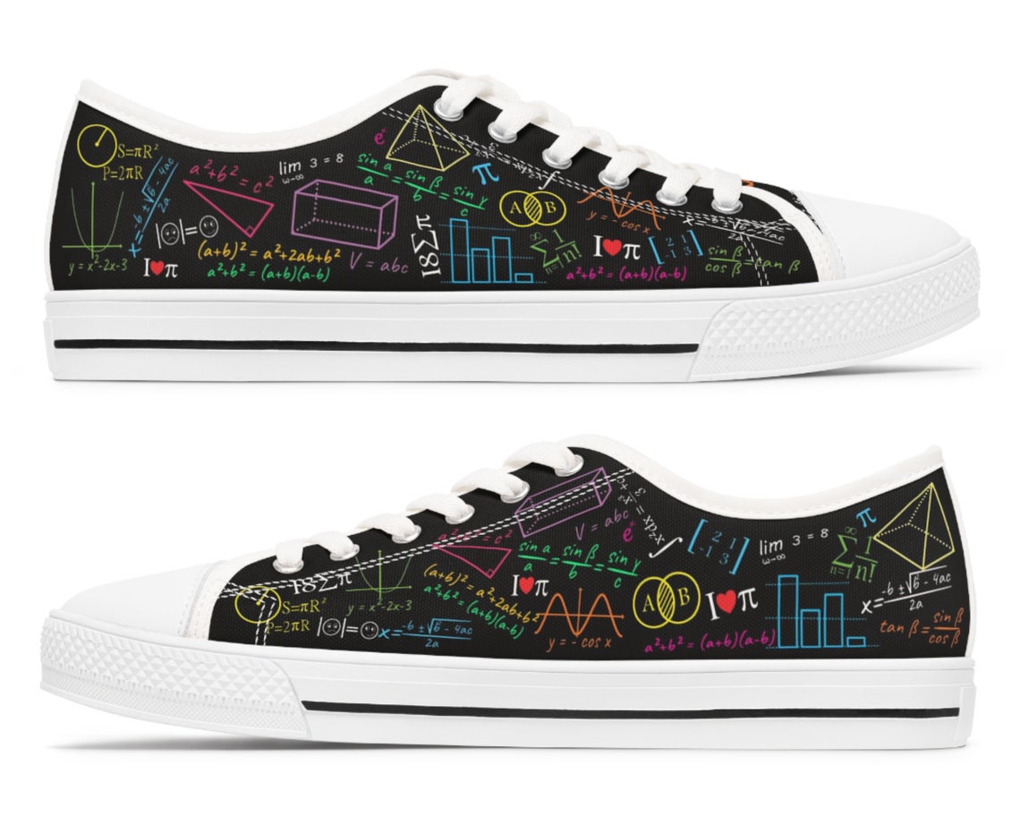 Math Shoes: Mathematics Low Top Sneakers for Math Teachers and - Etsy