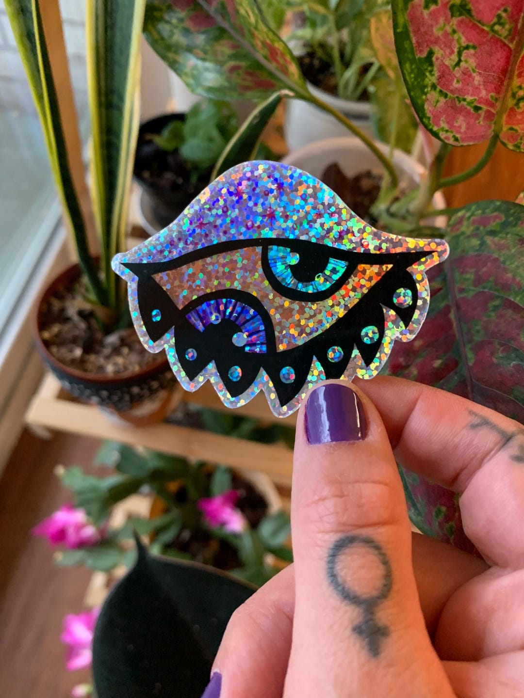 Double Iris Glitter Vinyl Sticker | Third Eye Sticker | Trippy Eye ...